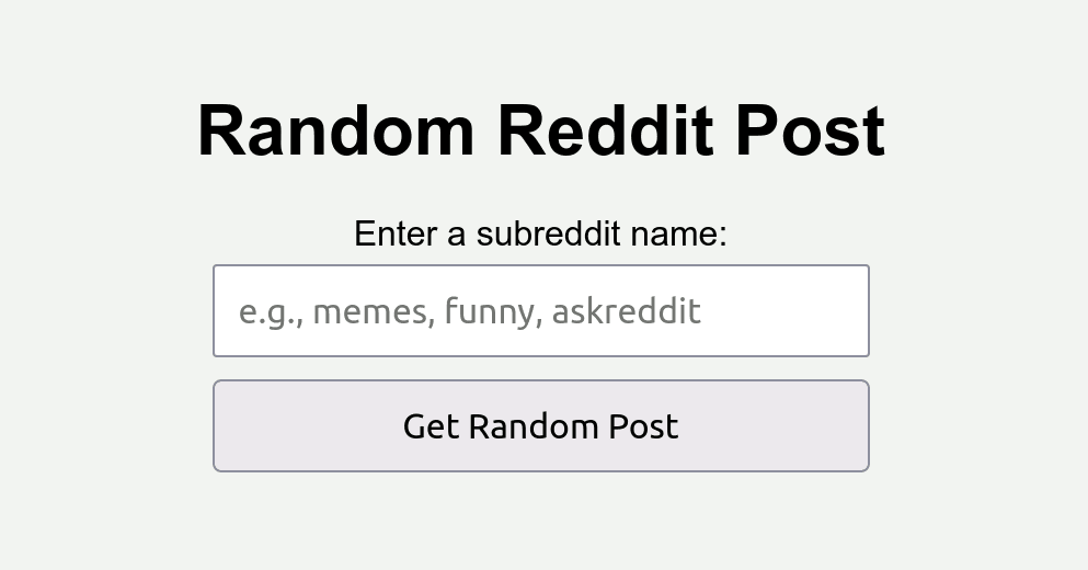 Get A Random Reddit Post